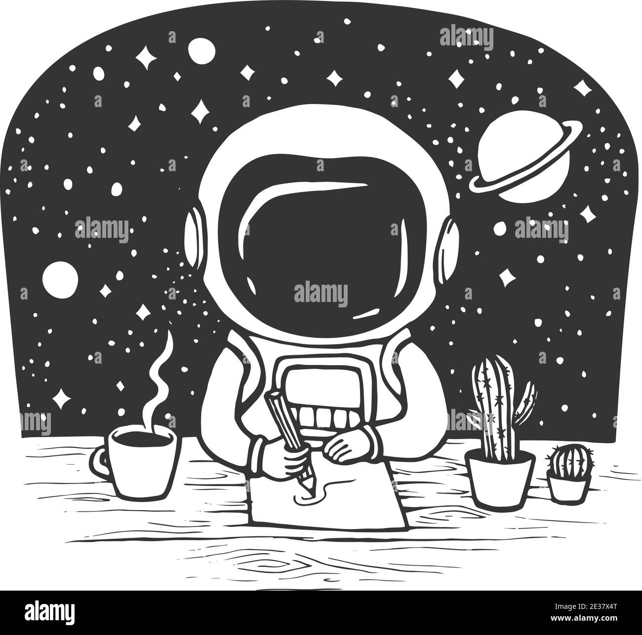 Simple Astronaut Sketch