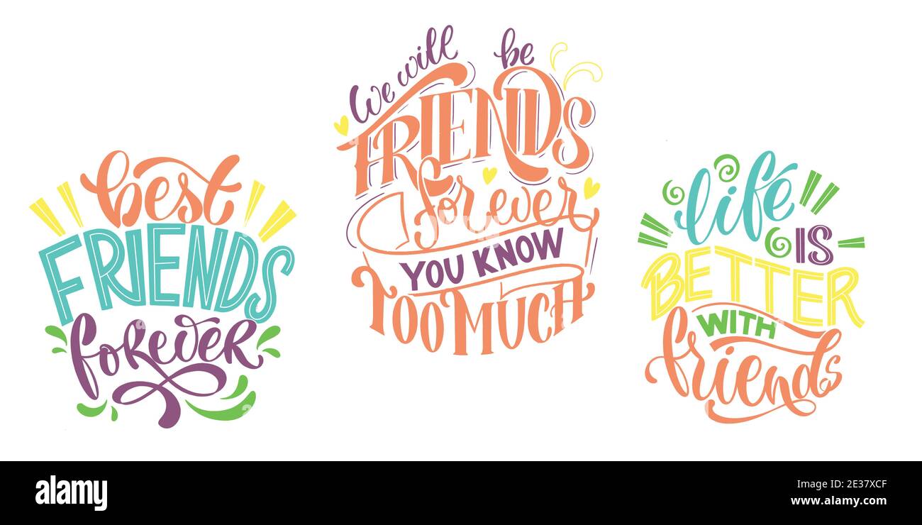 Quote about friends. Happy Friendship day phrase. Vector design ...