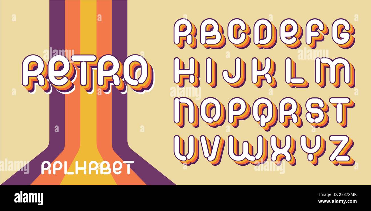 Retro Font Alphabet