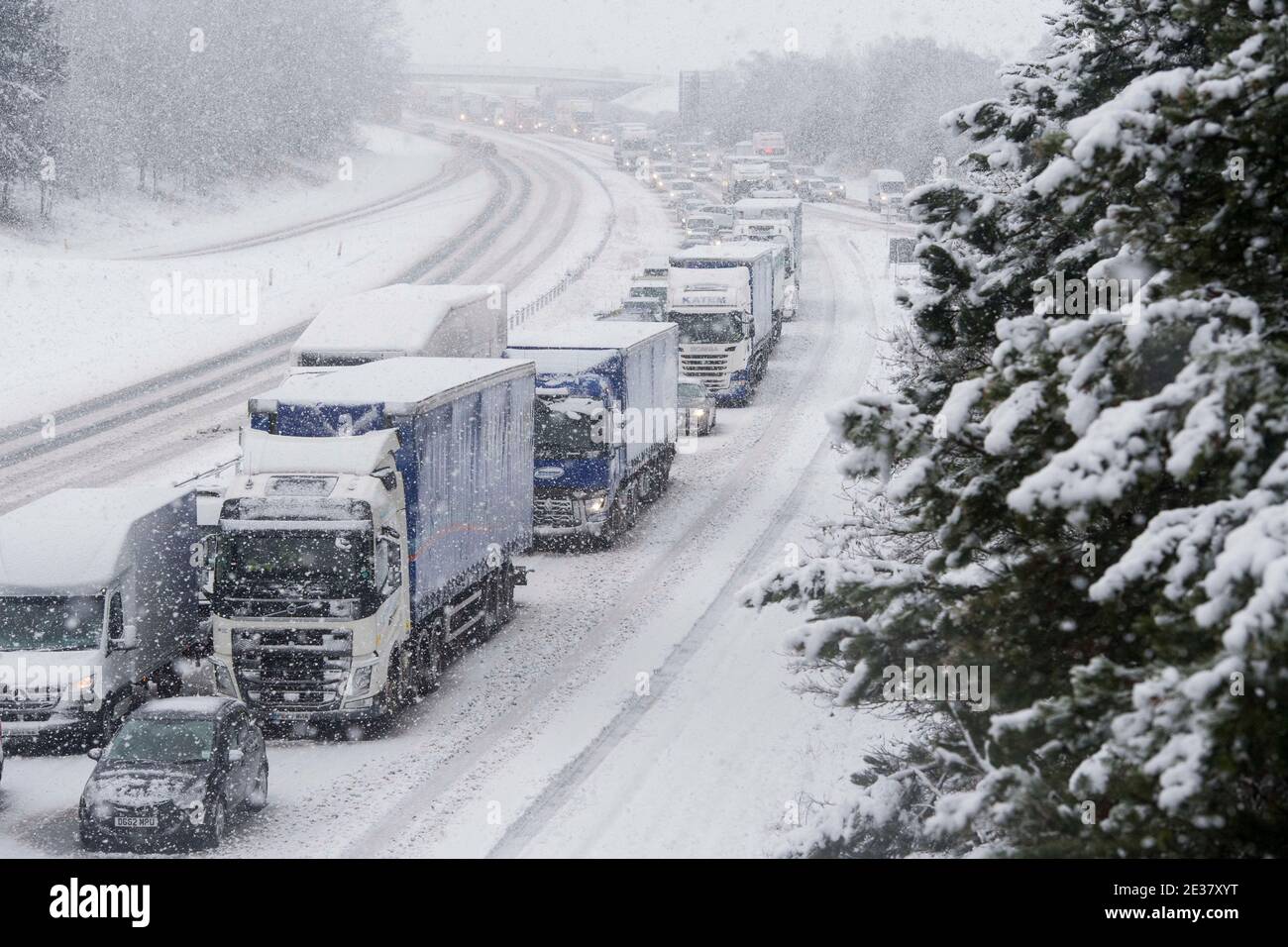 A1 Motorway, County Durham UK. Friday 8th January 2021: The A1M ...