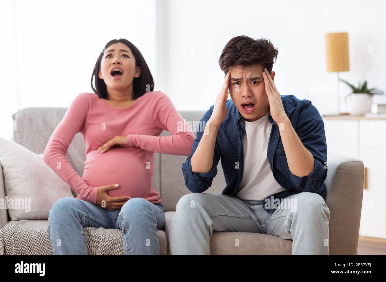 Pregnant Women In Labor Pain At Home