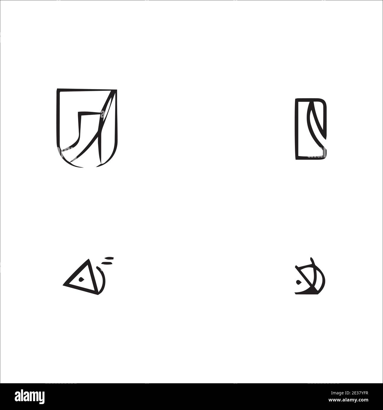 Abstract minimalist logo icon vector collection Stock Vector Image ...