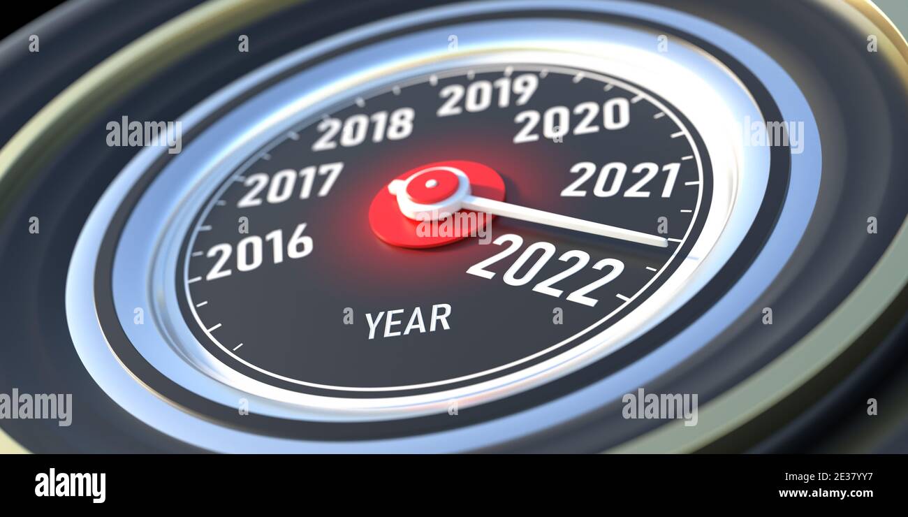 New year 2022 countdown. Auto car gauge speedometer, indicator ...
