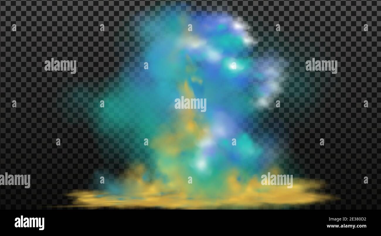 Colorful fog, ink swirling smoke isolated, transparent special effect ...