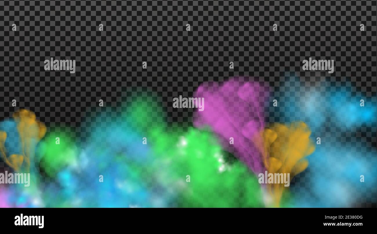 Colorful fog, ink swirling smoke isolated, transparent special effect ...