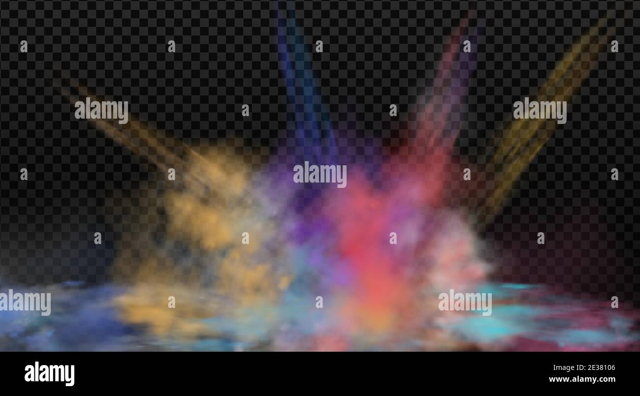 Colorful fog, ink swirling smoke isolated, transparent special effect ...