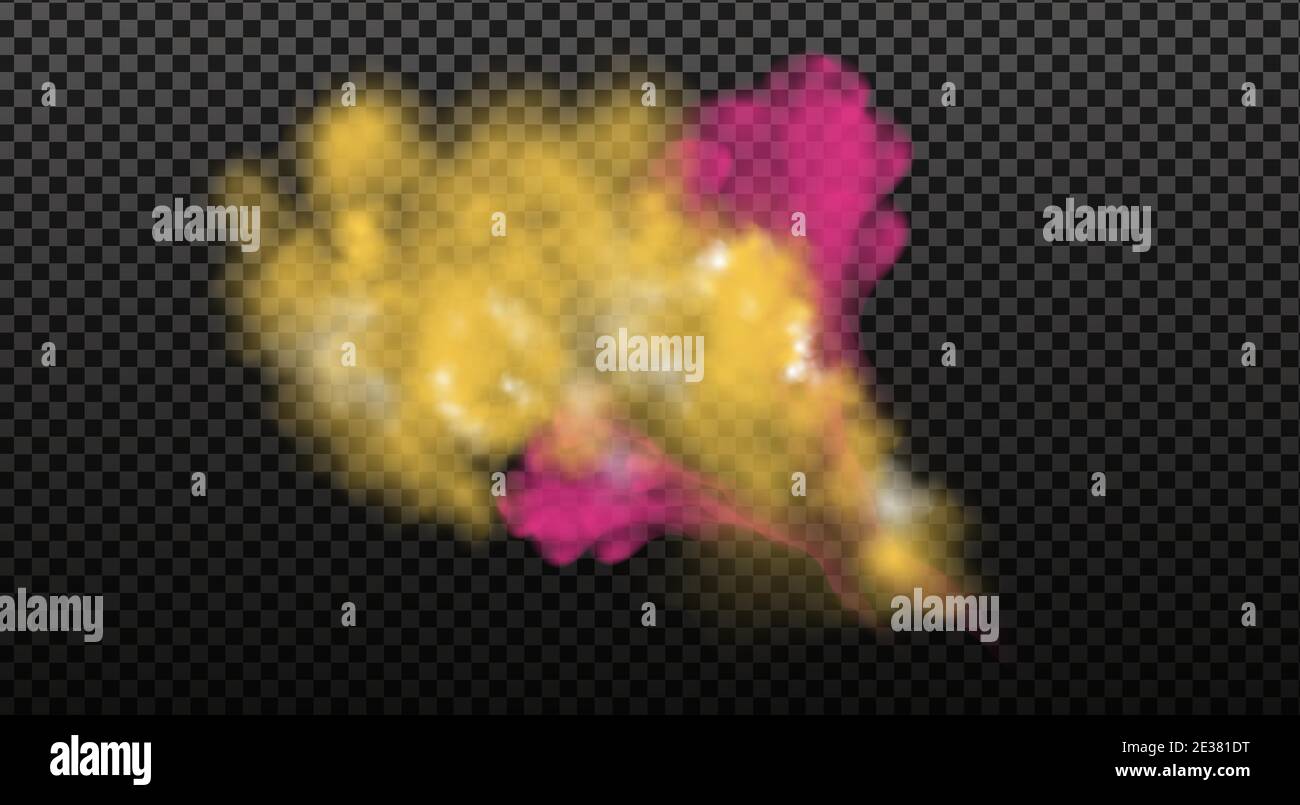 Colorful fog, ink swirling smoke isolated, transparent special effect ...