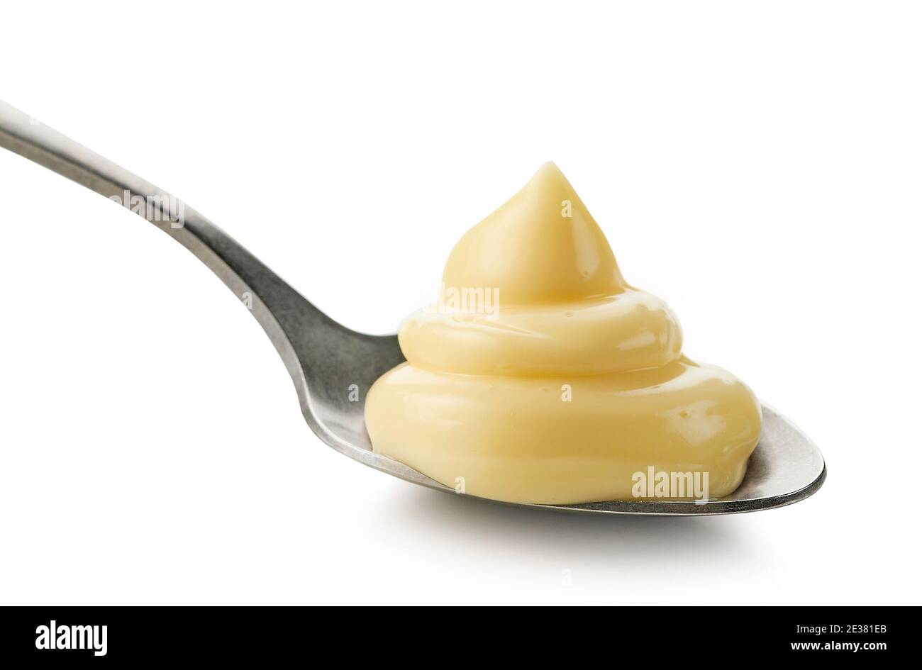spoon of mayonnaise isolated on white background Stock Photo - Alamy