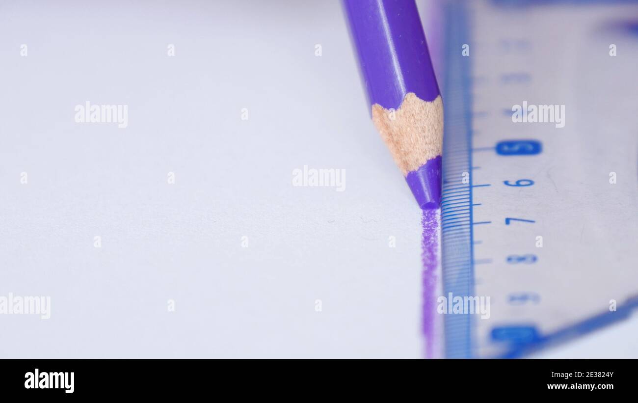 Closeup Image with a Person Who Drawing with a Colored Pencil Stock ...