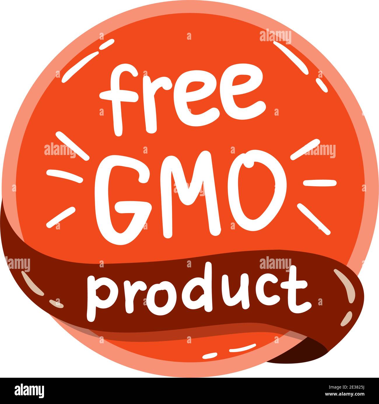 Vector round colorfull eco label with text - free GMO product Stock ...