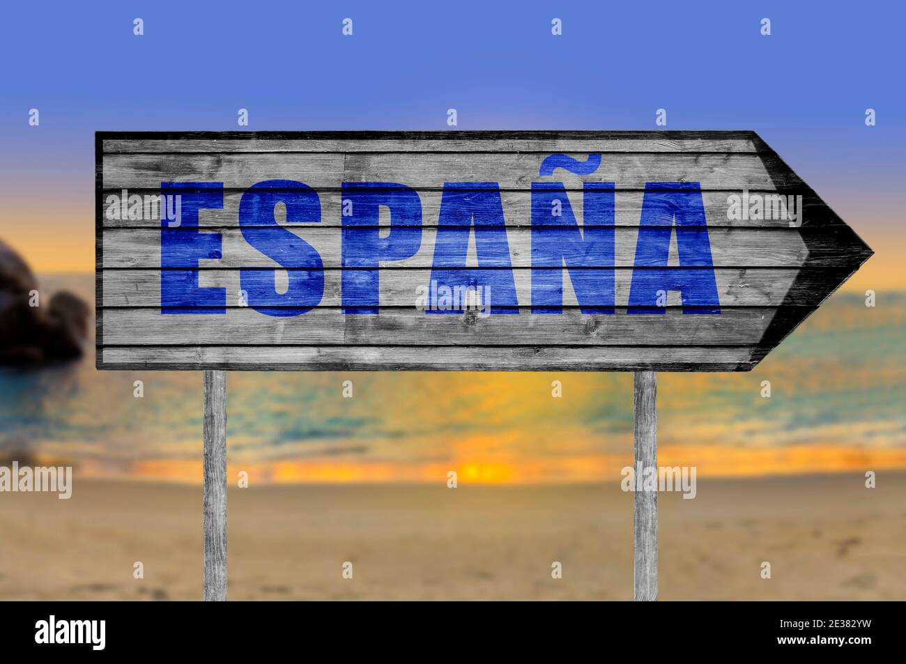 Mallorca wooden sign beach hi-res stock photography and images - Alamy