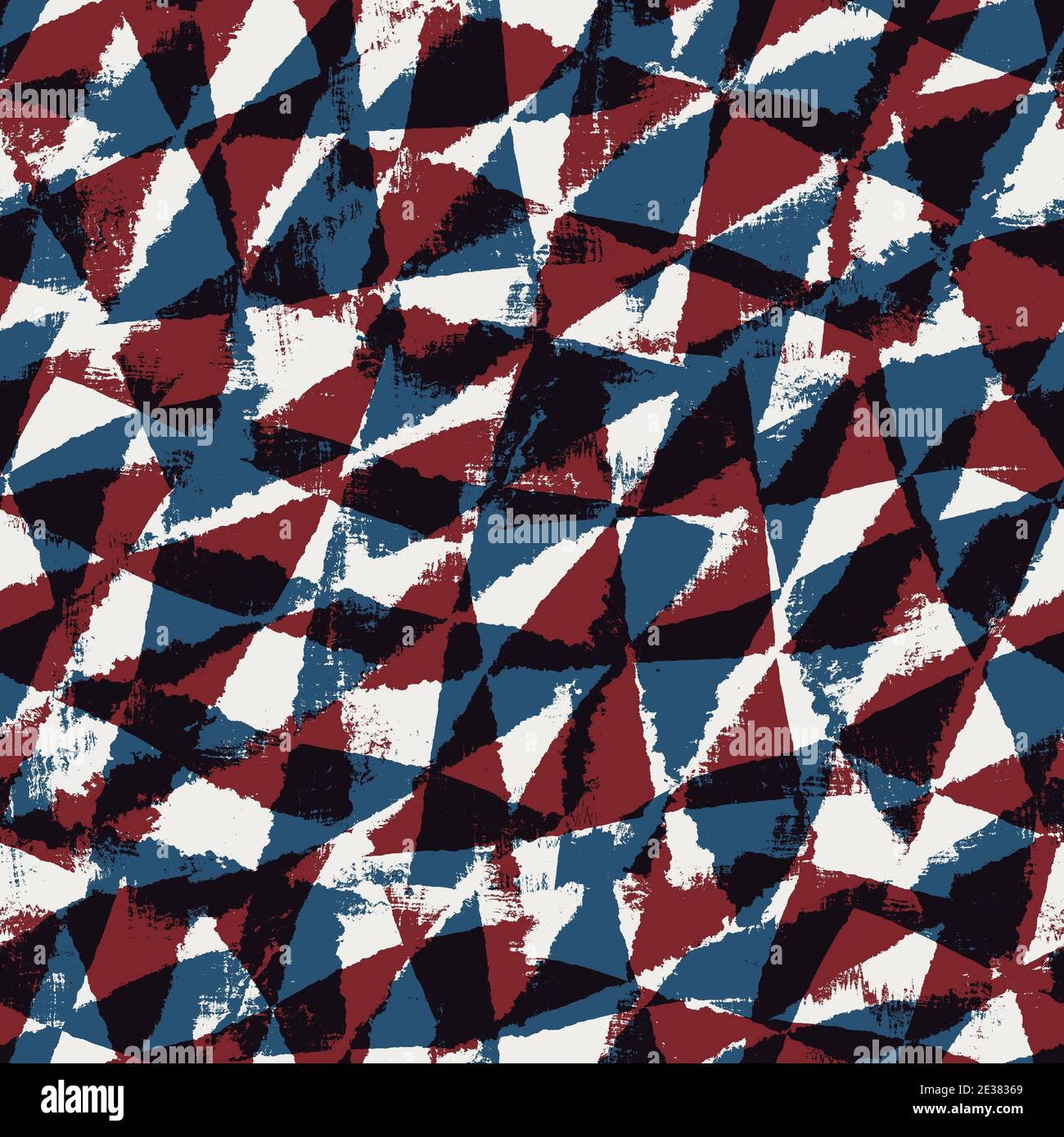 Seamless geo pattern in red blue black white Stock Photo - Alamy