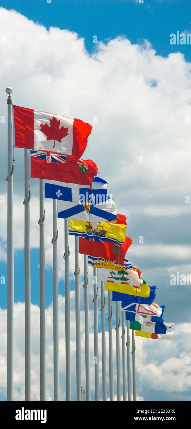 Flags of Canada, Ottawa, Ontario, Canada Stock Photo - Alamy