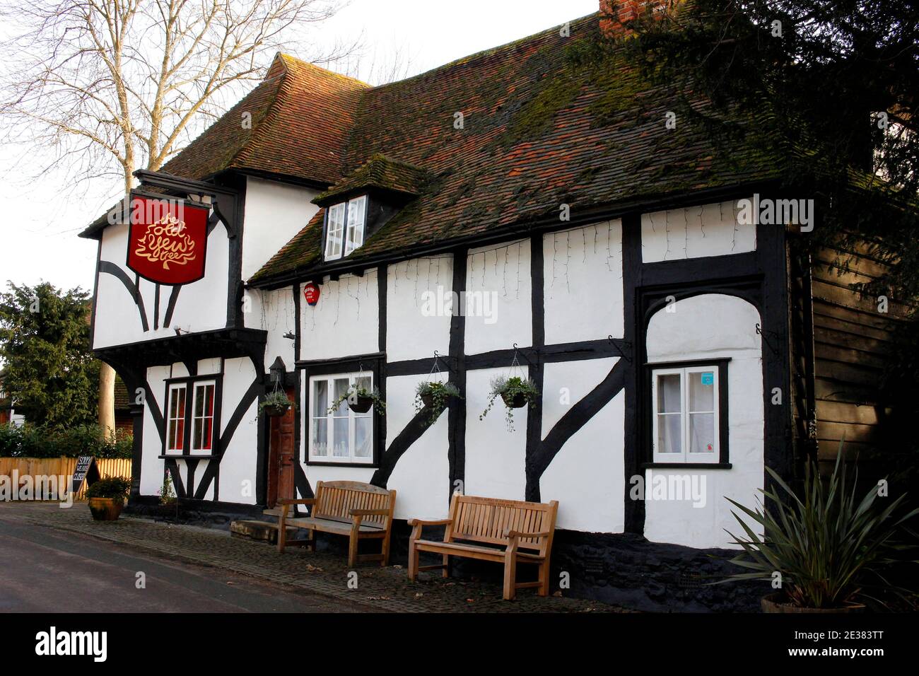 ye olde yew tree inn in westbere village east kent uk january 2021 ...