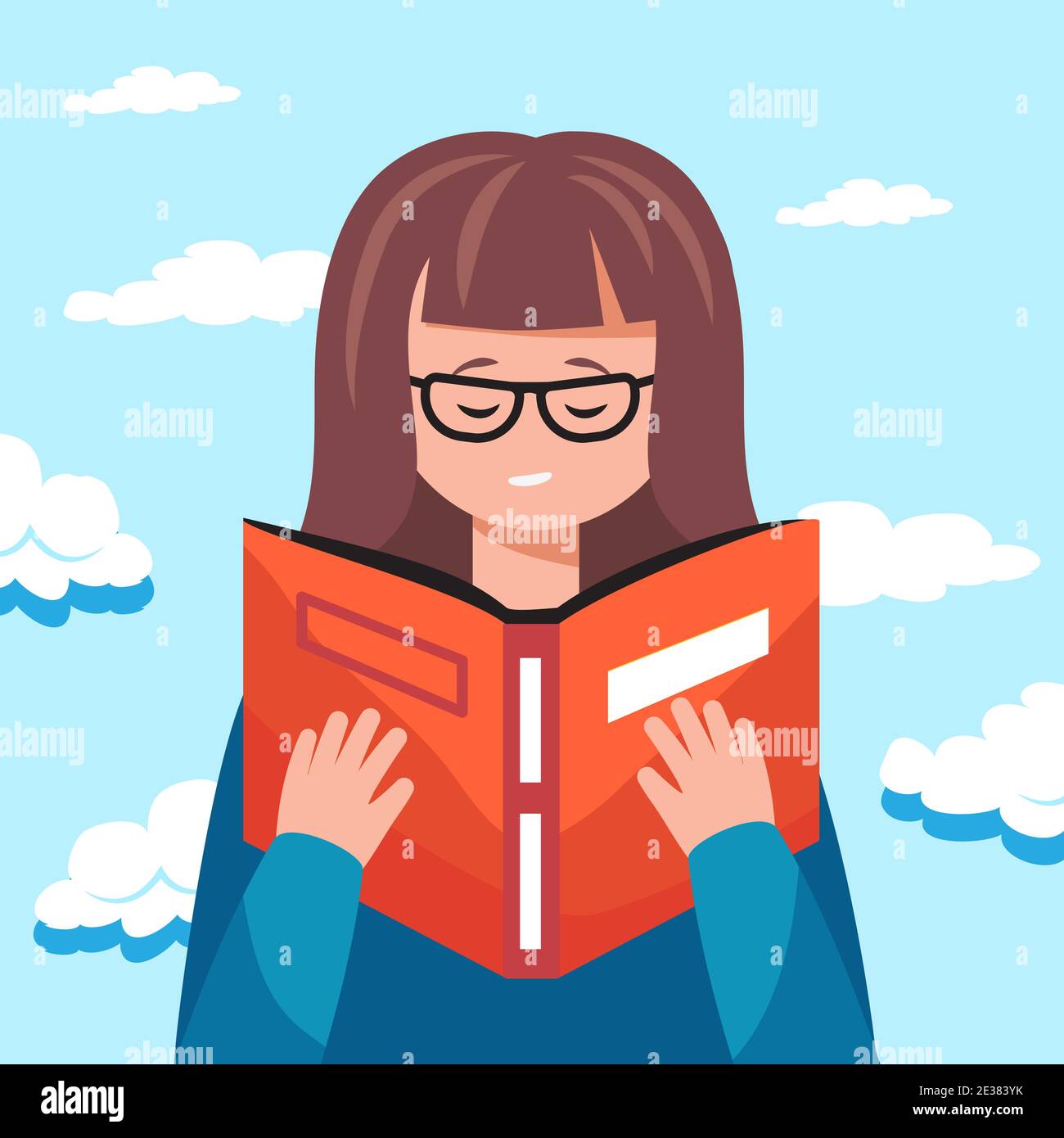 Vector cartoon illustration of Human Hands holding book. Educational ...