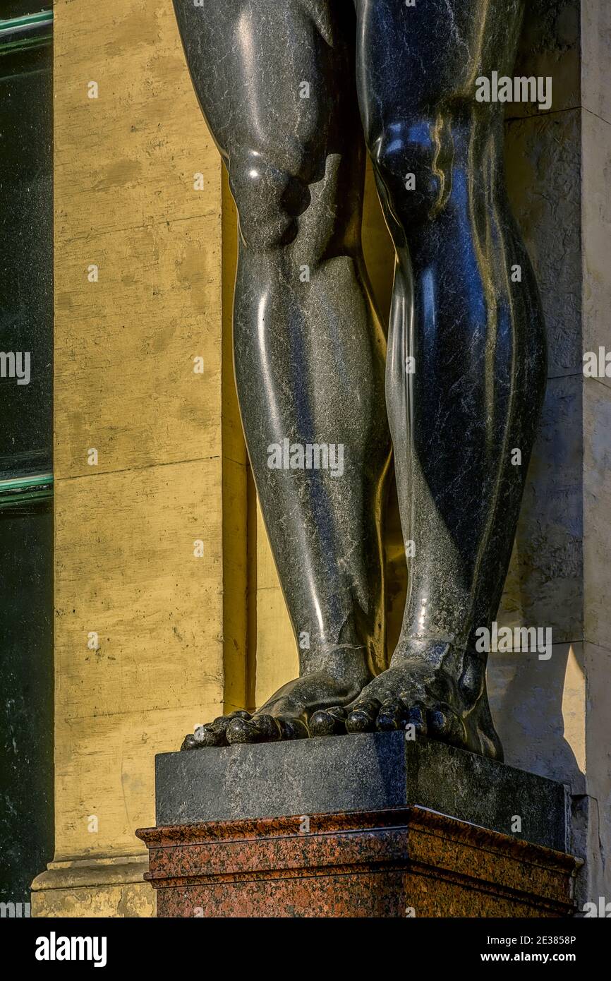 Details of the sculpture of the Atlanteans near the Hermitage in St ...
