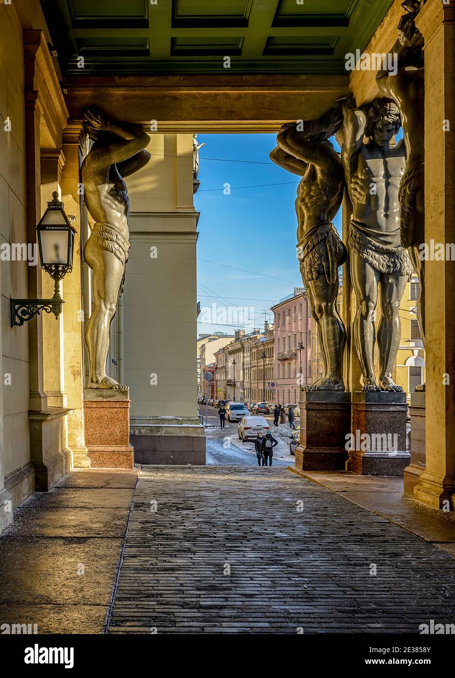 Details of the sculpture of the Atlanteans near the Hermitage in St ...