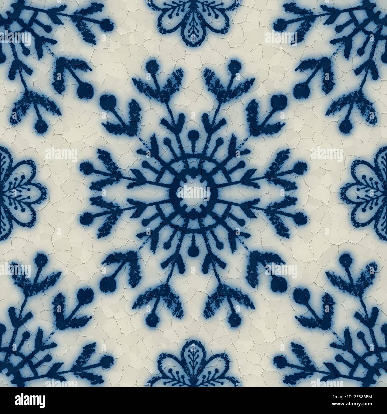 Seamless cracked blue and white ceramic design Stock Photo - Alamy