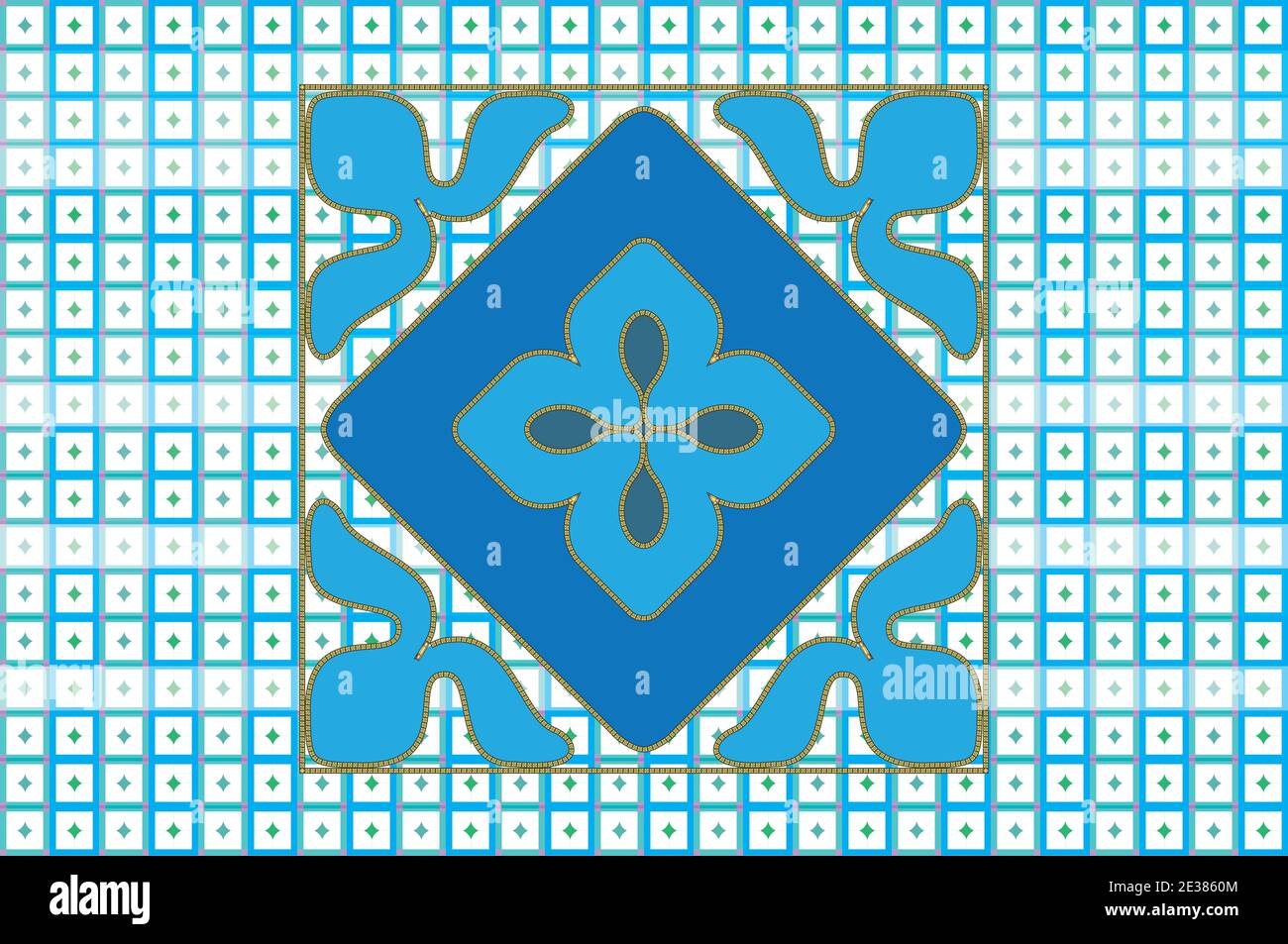 An illustration of a blue mosaic pattern for wallpapers and backgrounds ...