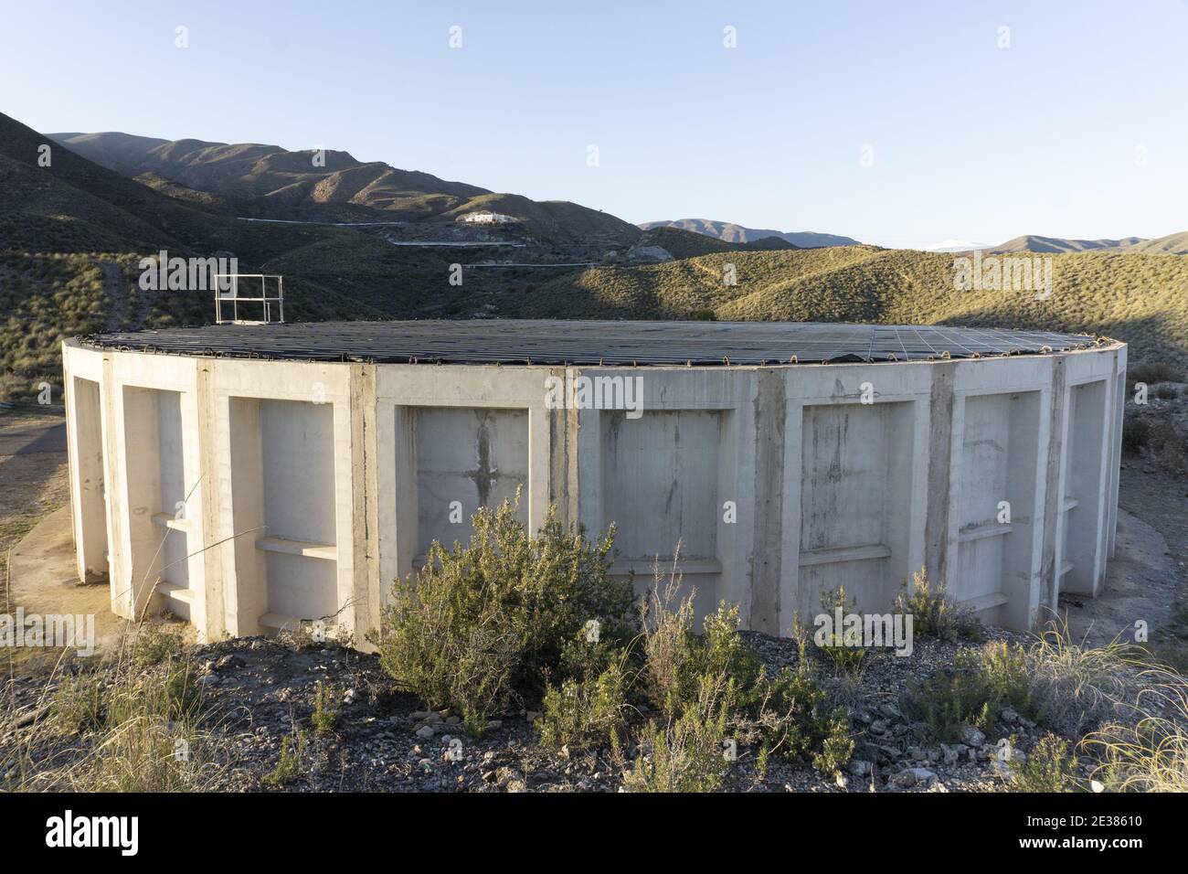 concrete water basin to supply greenhouses Stock Photo - Alamy