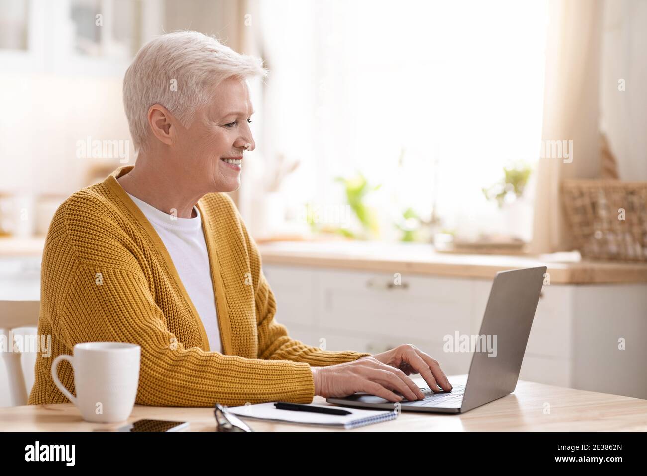 Attractive smart woman sitting laptop hi-res stock photography and ...