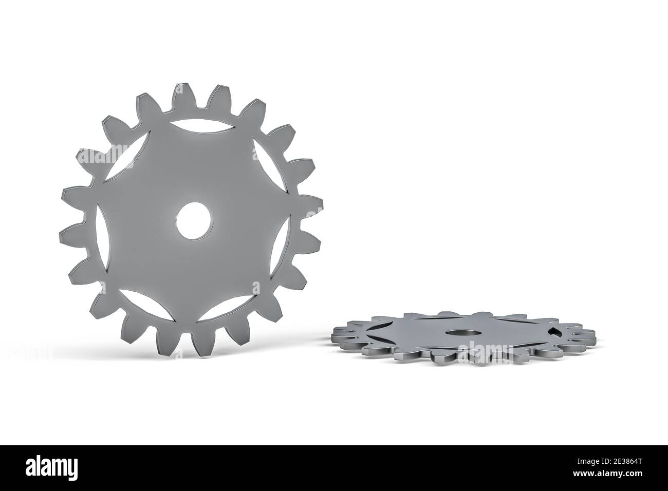Steel gear isolated on white background - 3d render Stock Photo - Alamy