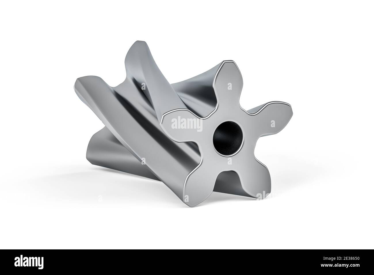 Steel gear isolated on white background - 3d render Stock Photo - Alamy