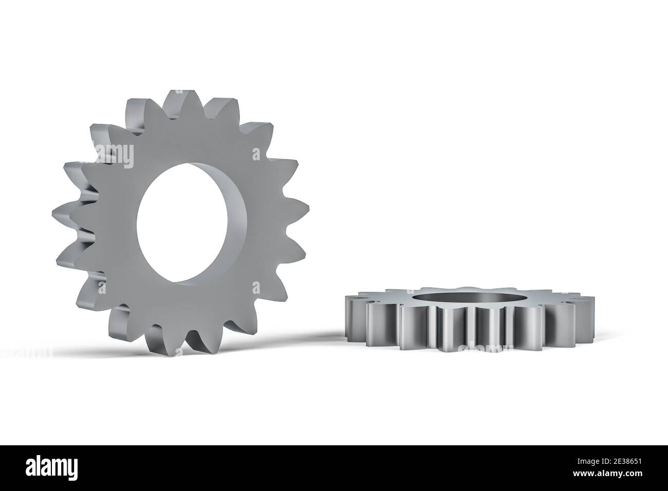 Steel gear isolated on white background - 3d render Stock Photo - Alamy