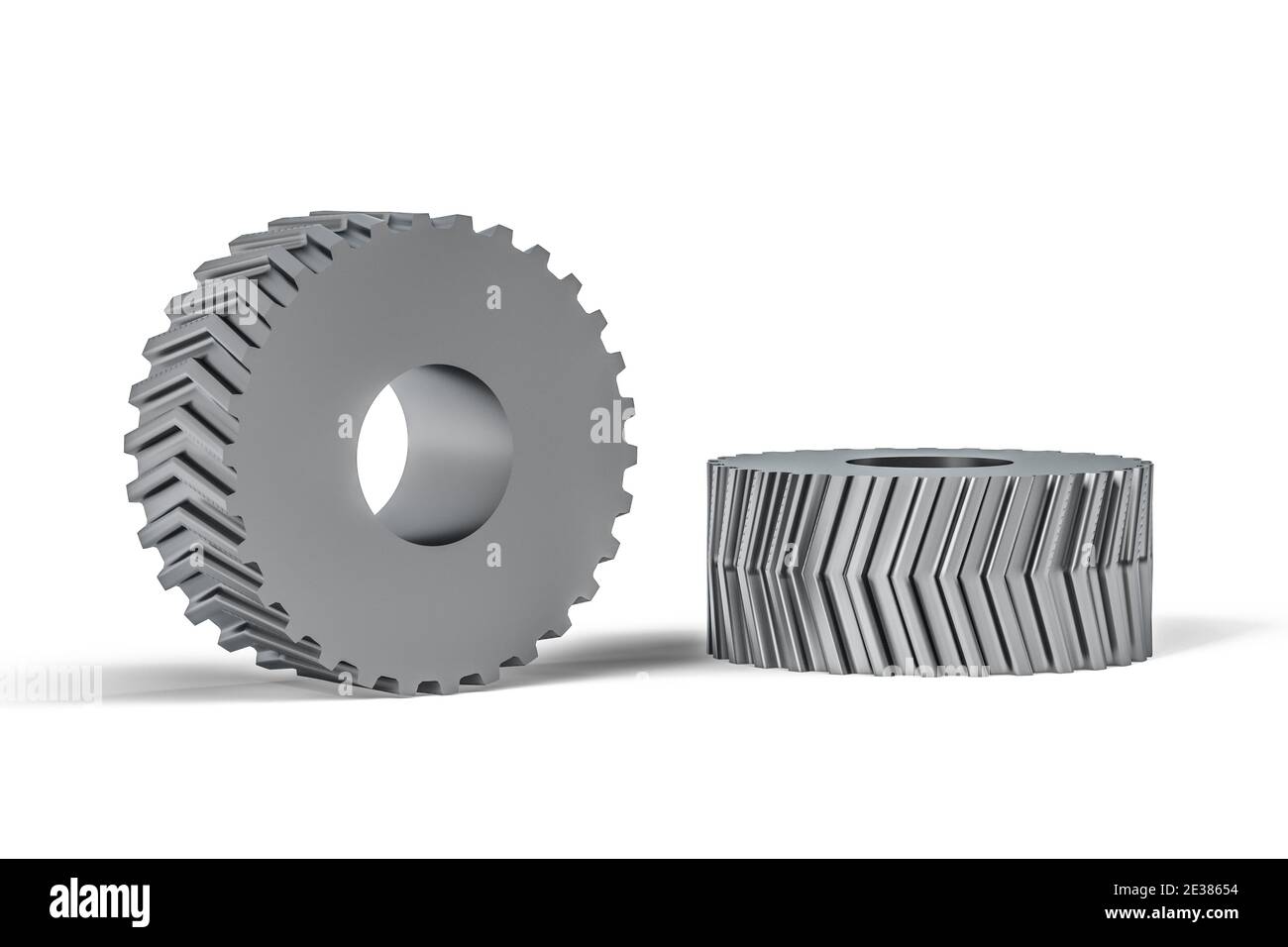 Steel gear isolated on white background - 3d render Stock Photo - Alamy