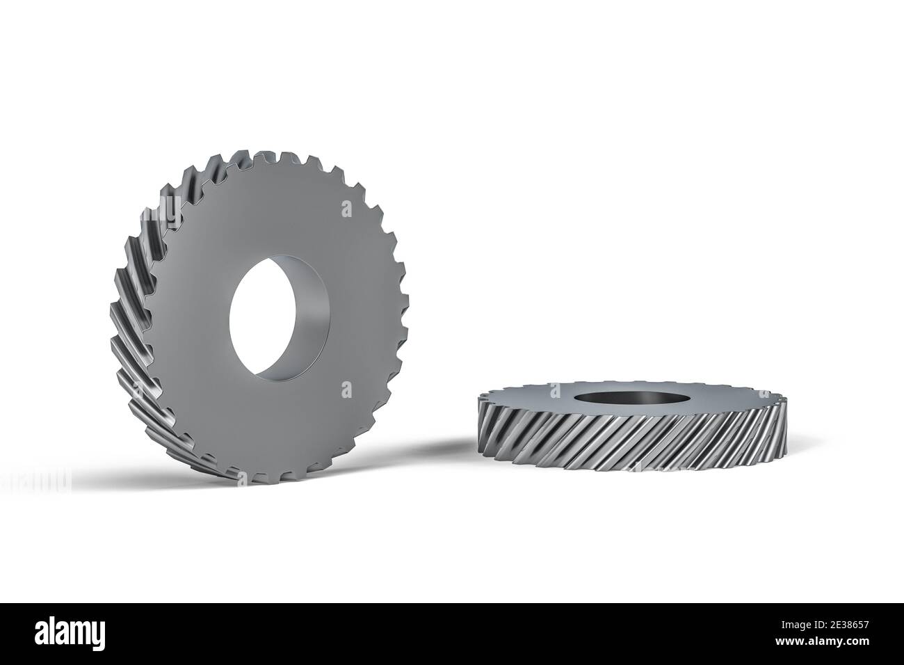Steel gear isolated on white background - 3d render Stock Photo - Alamy
