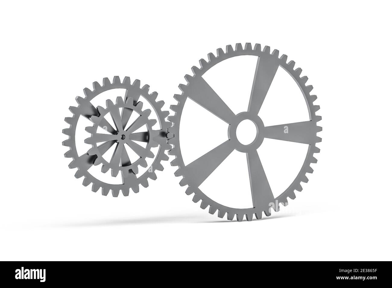 Steel gear isolated on white background - 3d render Stock Photo - Alamy