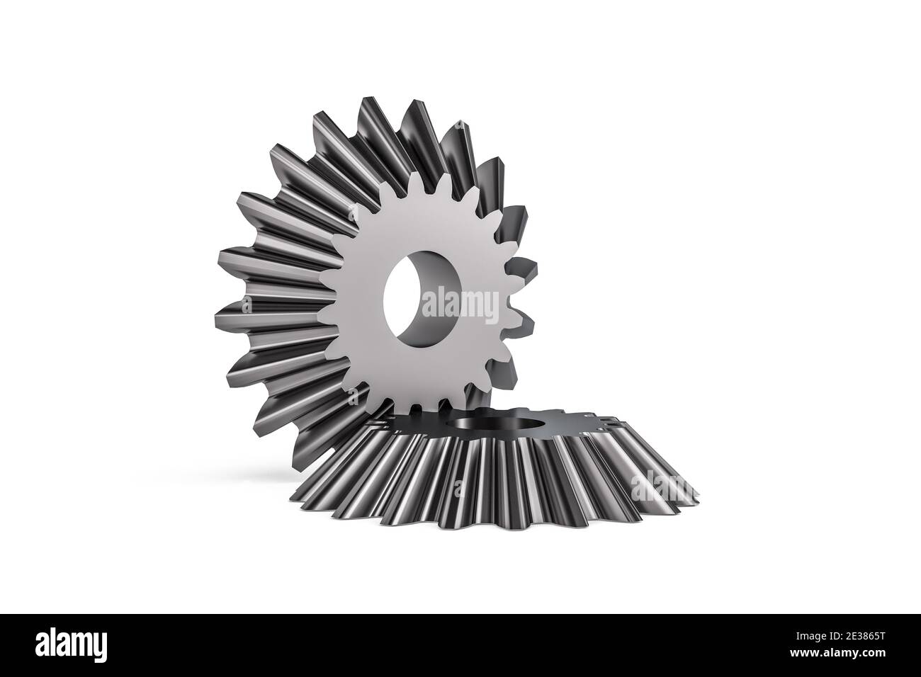 Steel gear isolated on white background - 3d render Stock Photo - Alamy