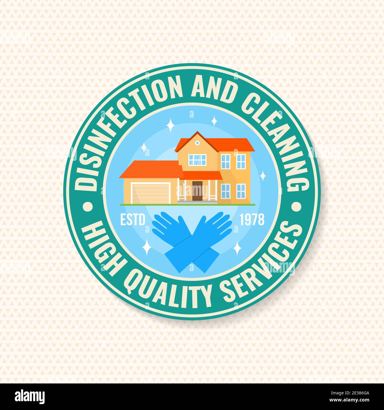 Disinfection and cleaning services patch, logo, emblem. Vector ...