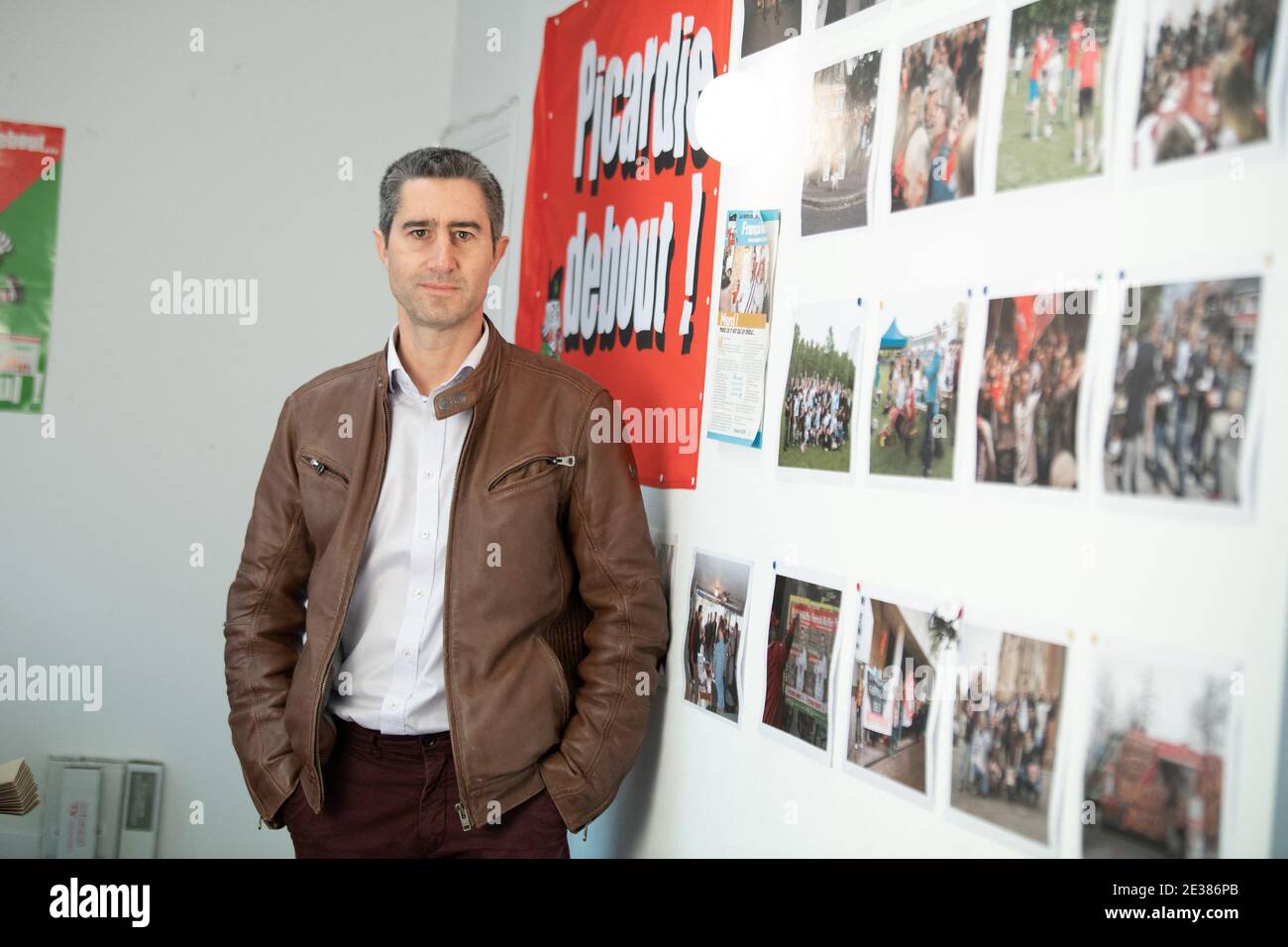 Deputy of the group La France Insoumise, Francois Ruffin poses at his ...