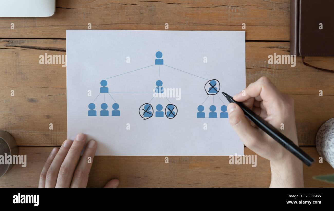 Close up male human resources manager completing corporate team Stock ...