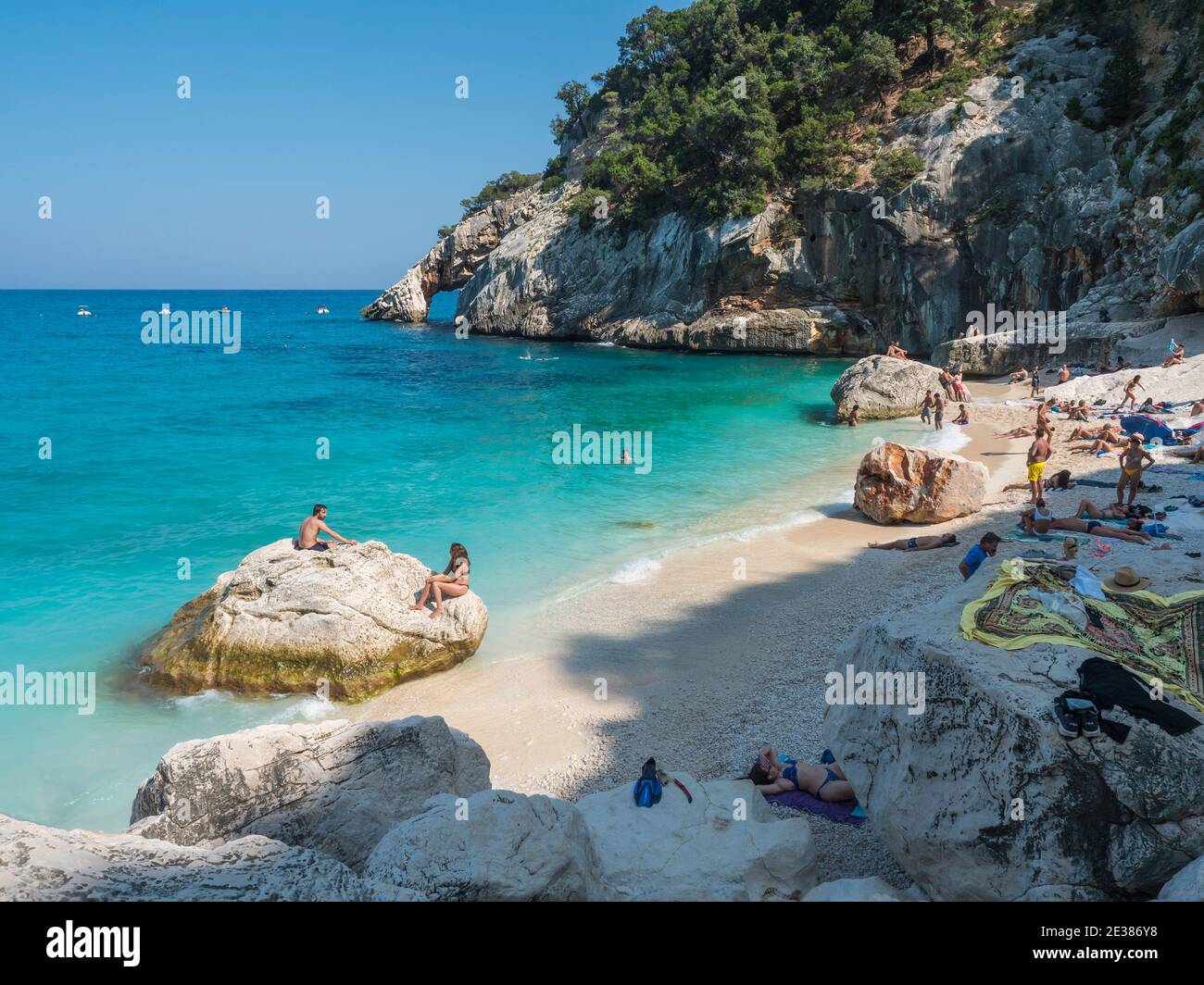Gulf of Orosei, Sardinia, Italy, September 8, 2020: A view of Cala ...