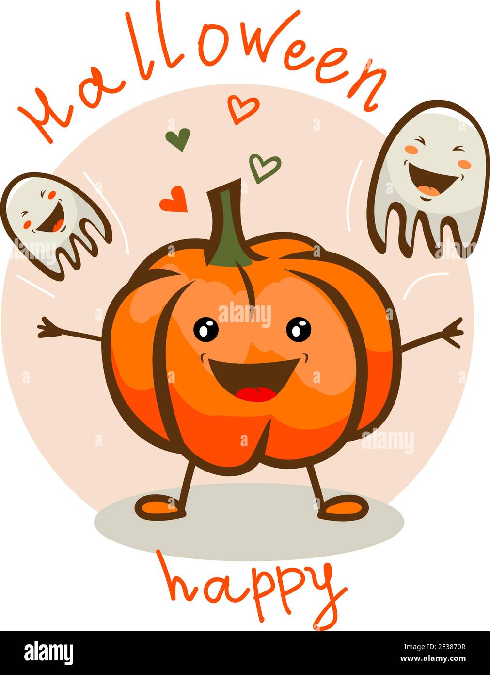 Vector Cute Happy Halloween design template Stock Vector Image & Art ...