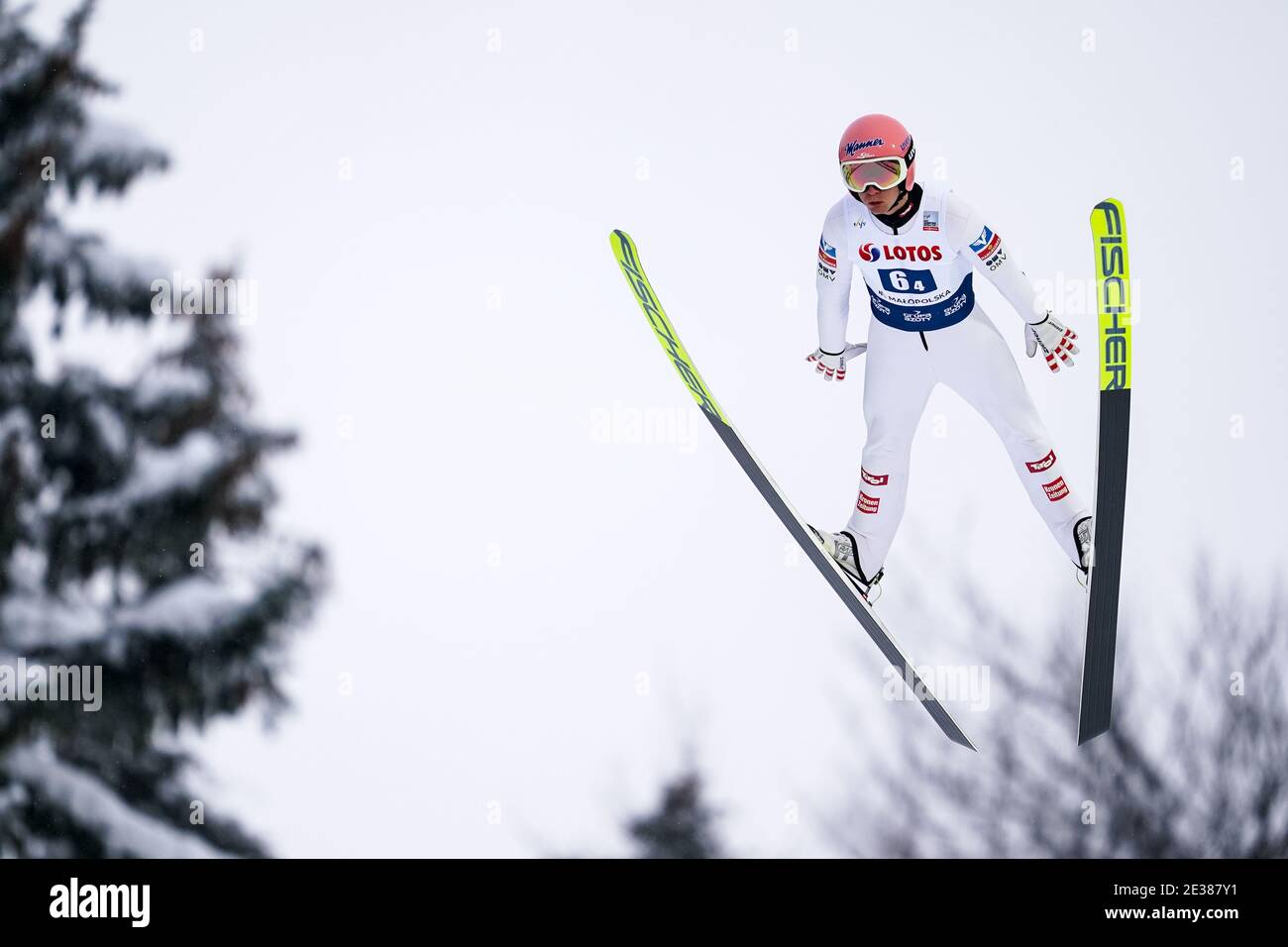Daniel Huber seen in action during the team competition of the FIS Ski ...