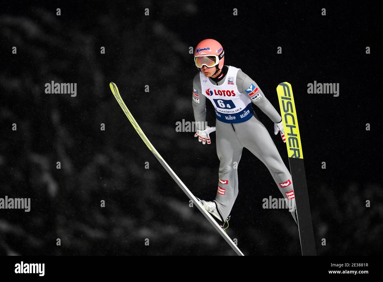 Daniel Huber seen in action during the team competition of the FIS Ski ...