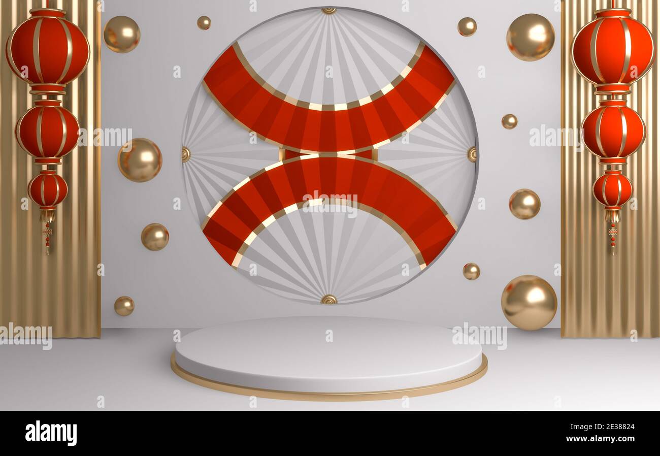 The Gold Chinese podium minimal geometric, podium Chinese traditional ...