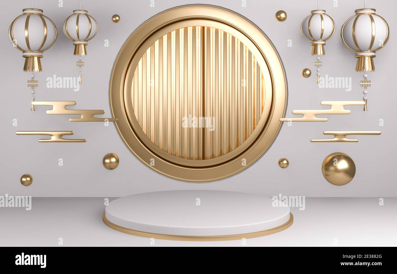 The Gold Chinese podium minimal geometric, podium Chinese traditional ...