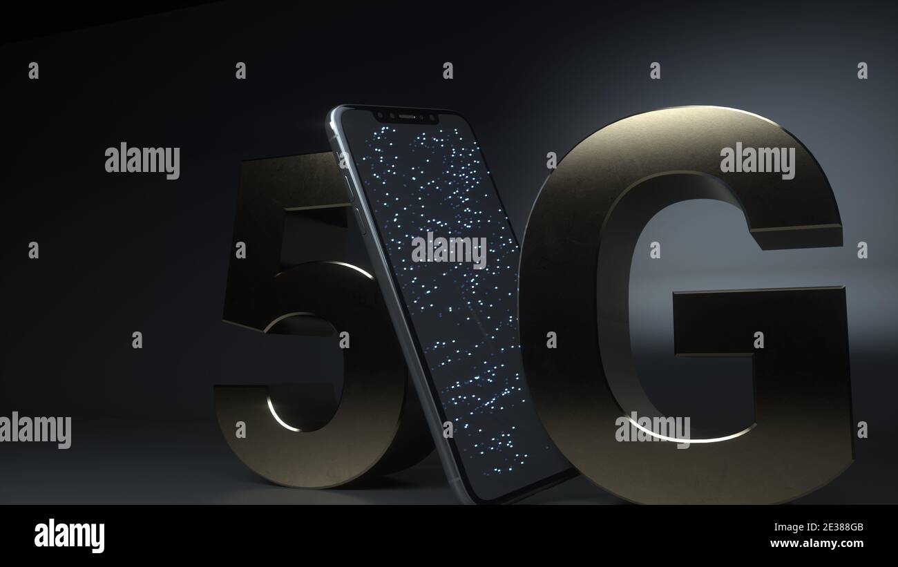 5G Wireless Mobile Communication Technology. Connecting mobile internet ...