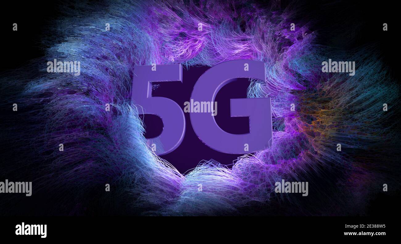 5G Wireless Mobile Communication Technology. Connecting mobile internet ...