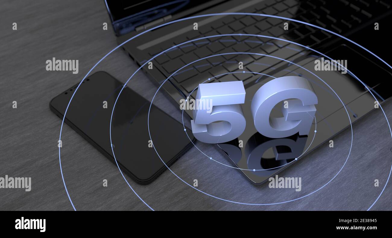 5G Wireless Mobile Communication Technology. Connecting mobile internet ...