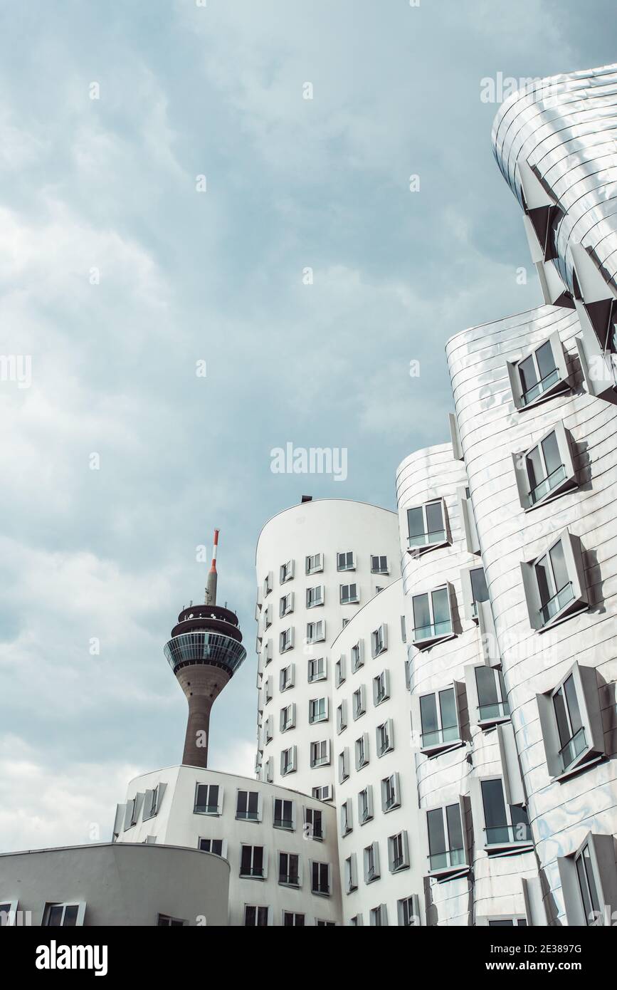 DUSSELDORF, GERMANY - June, 2017: buildings of Neuer Zollhof complex ...