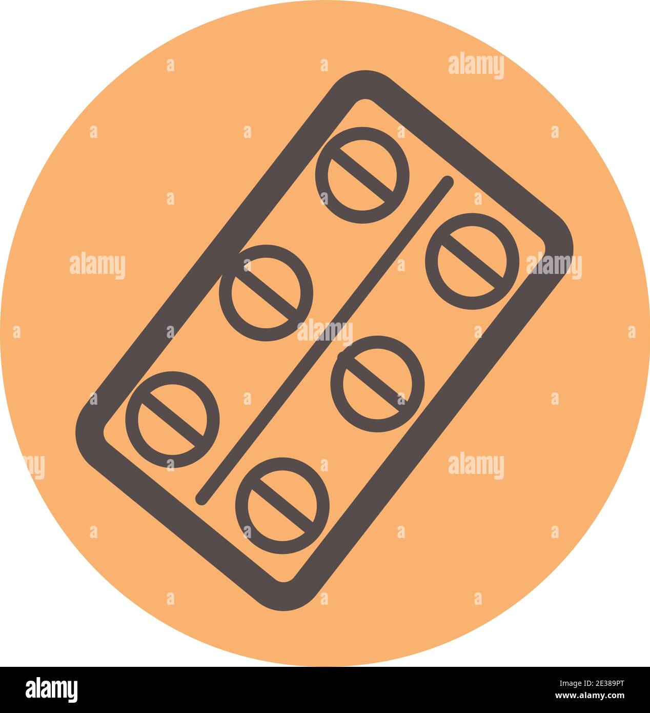 Pill blister icon in trendy flat style isolated on a peach background ...