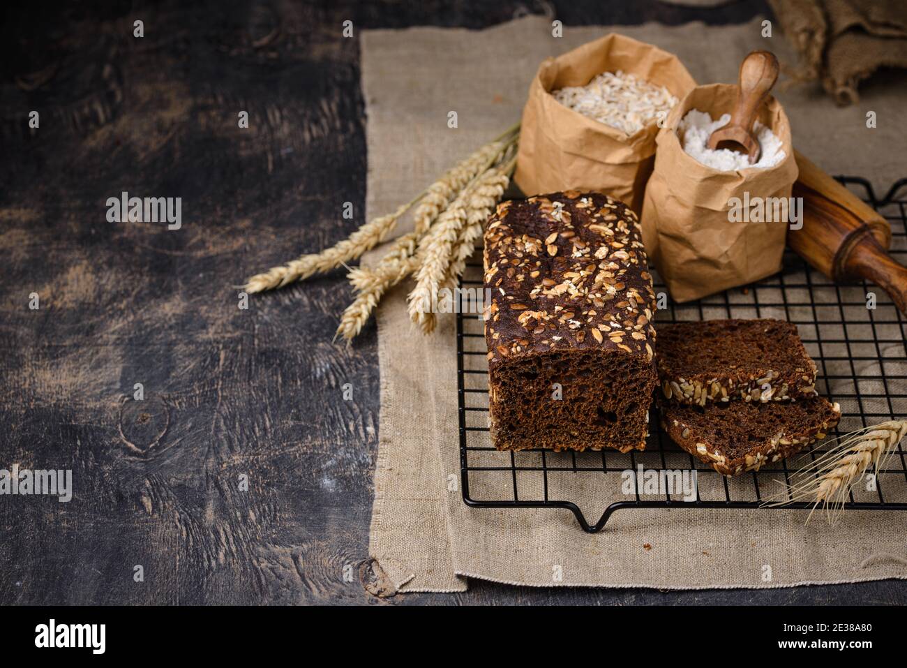Loaf wholegrain bread with seeds Stock Photo - Alamy