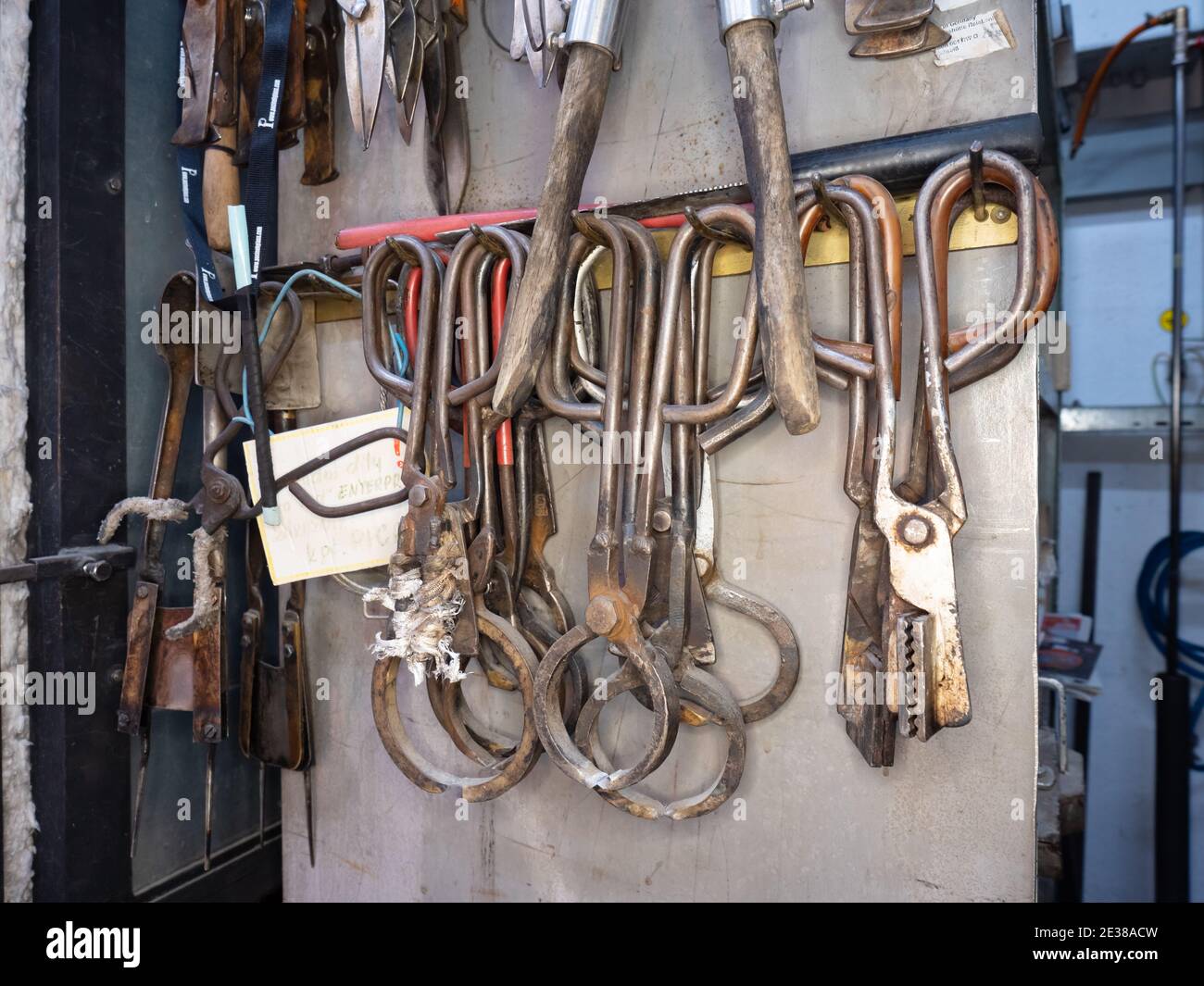 Scissors and pliers of various shapes for shaping handmade art glass ...