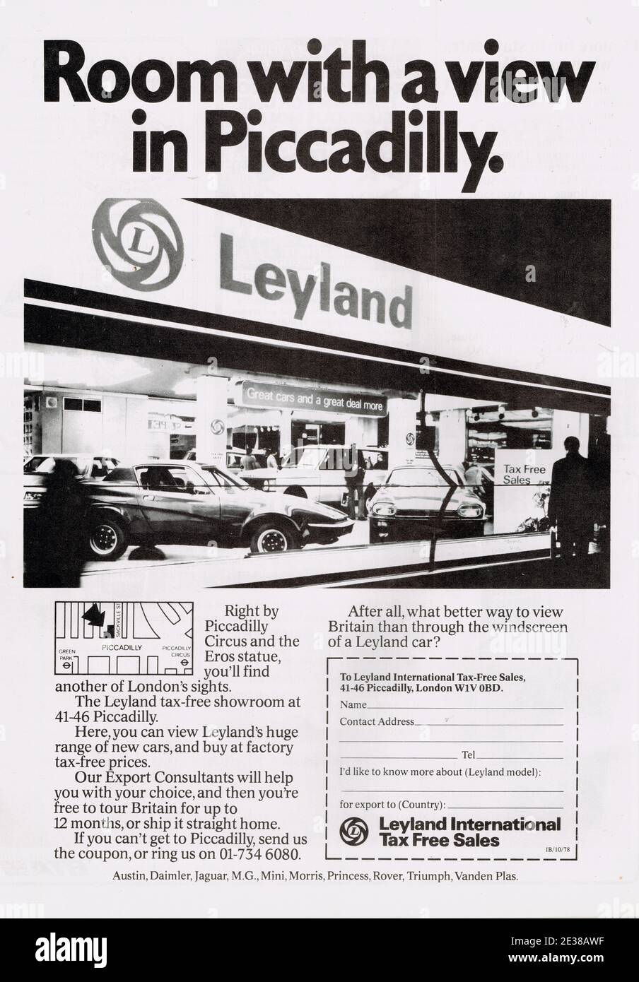 Advertisement, published in "In Britain" Magazine, 1978 Stock Photo - Alamy