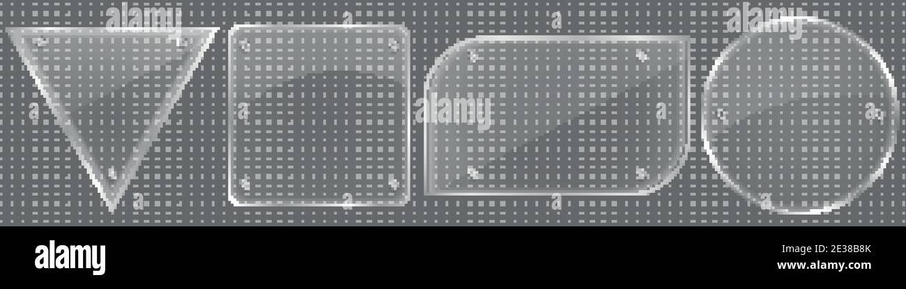 Vector illustration. A set of glass transparent forms for advertising ...